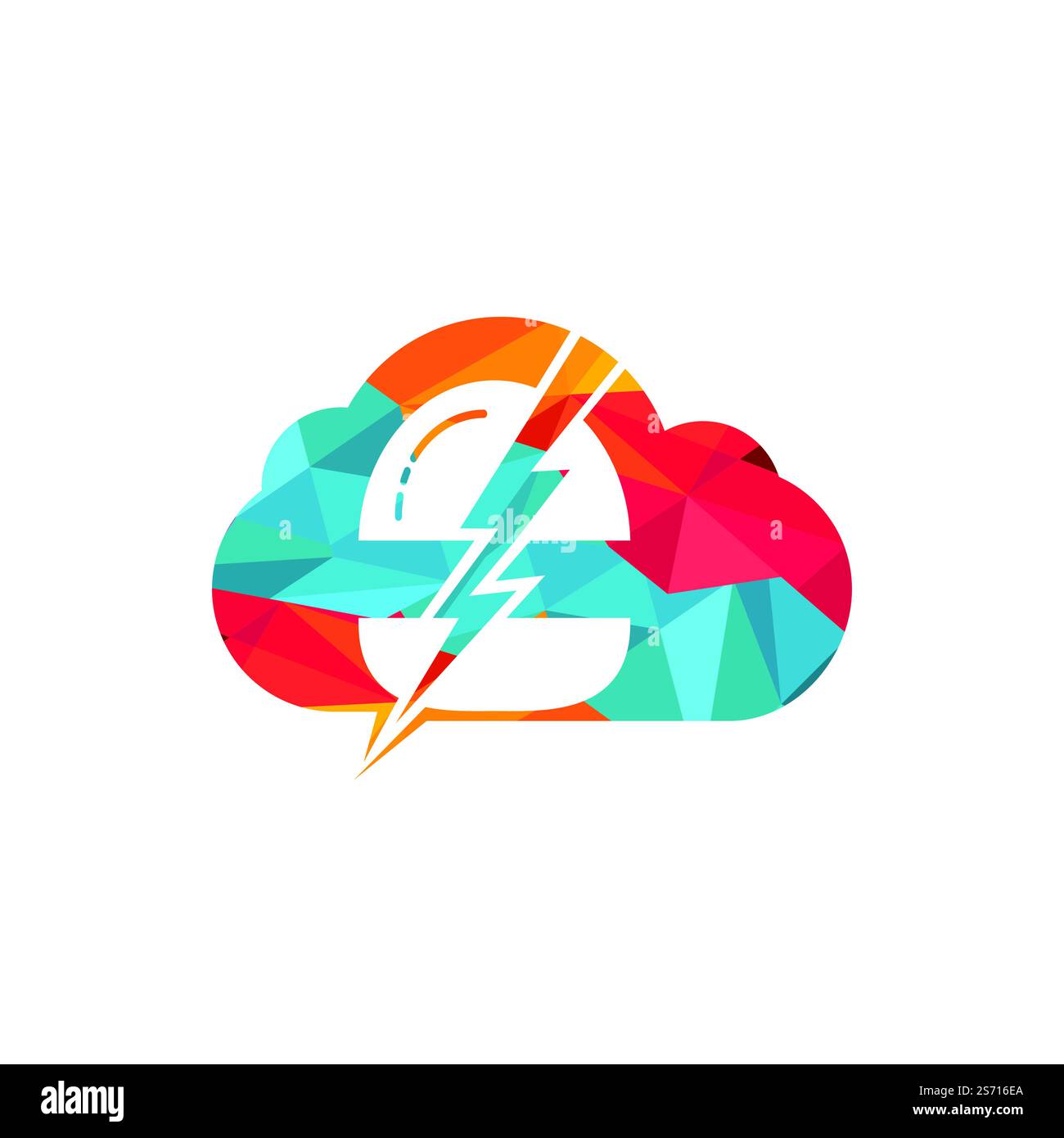 Flash burger vector logo design. Burger with thunderstorm and cloud ...