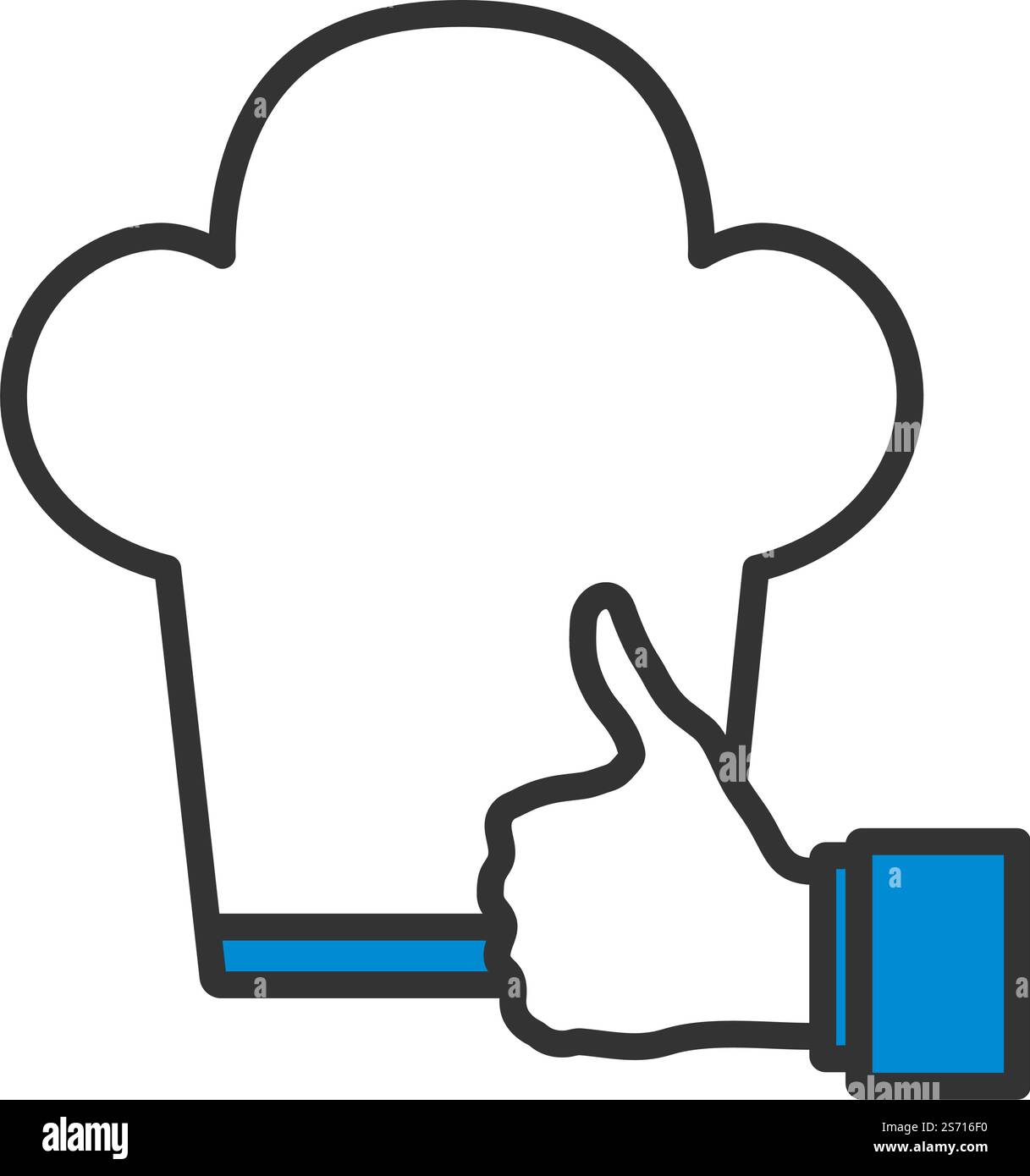 Thumb Up To Chef Icon. Editable Bold Outline With Color Fill Design ...