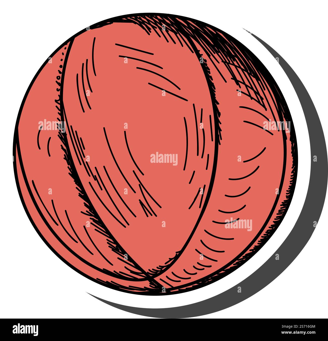 Basketball ball sticker with shadow on education theme. Back to school ...