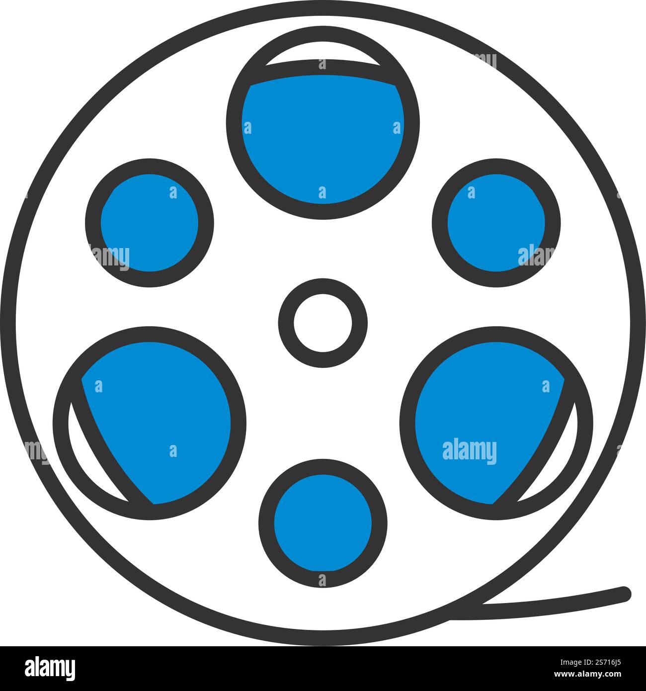 Film Reel Icon. Editable Bold Outline With Color Fill Design. Vector ...