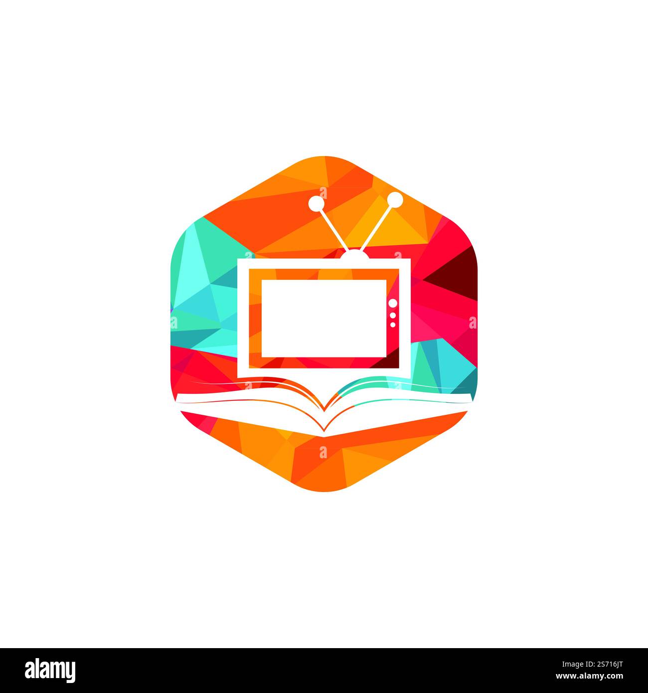 Book TV vector logo template design. Unique bookstore, library and ...