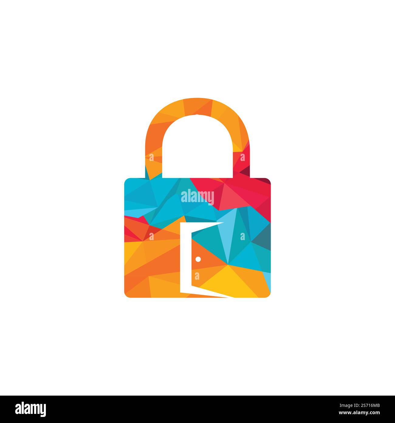 Padlock and entrance door icon logo. Security place logo design concept ...