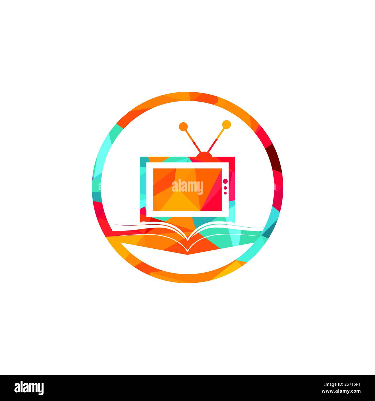 Book TV vector logo template design. Unique bookstore, library and ...