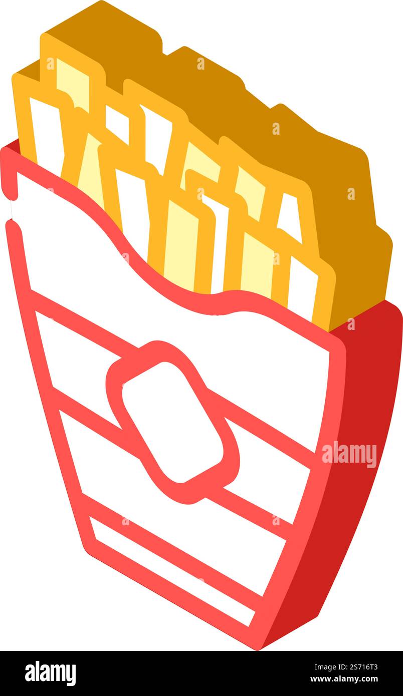 french fries isometric icon vector. french fries sign. isolated symbol ...