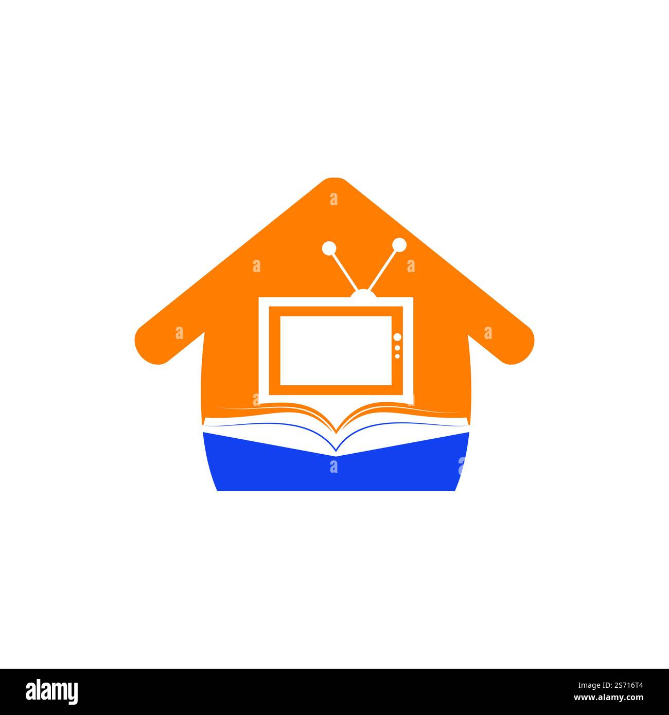 Book TV vector logo template design. Unique bookstore, library and ...