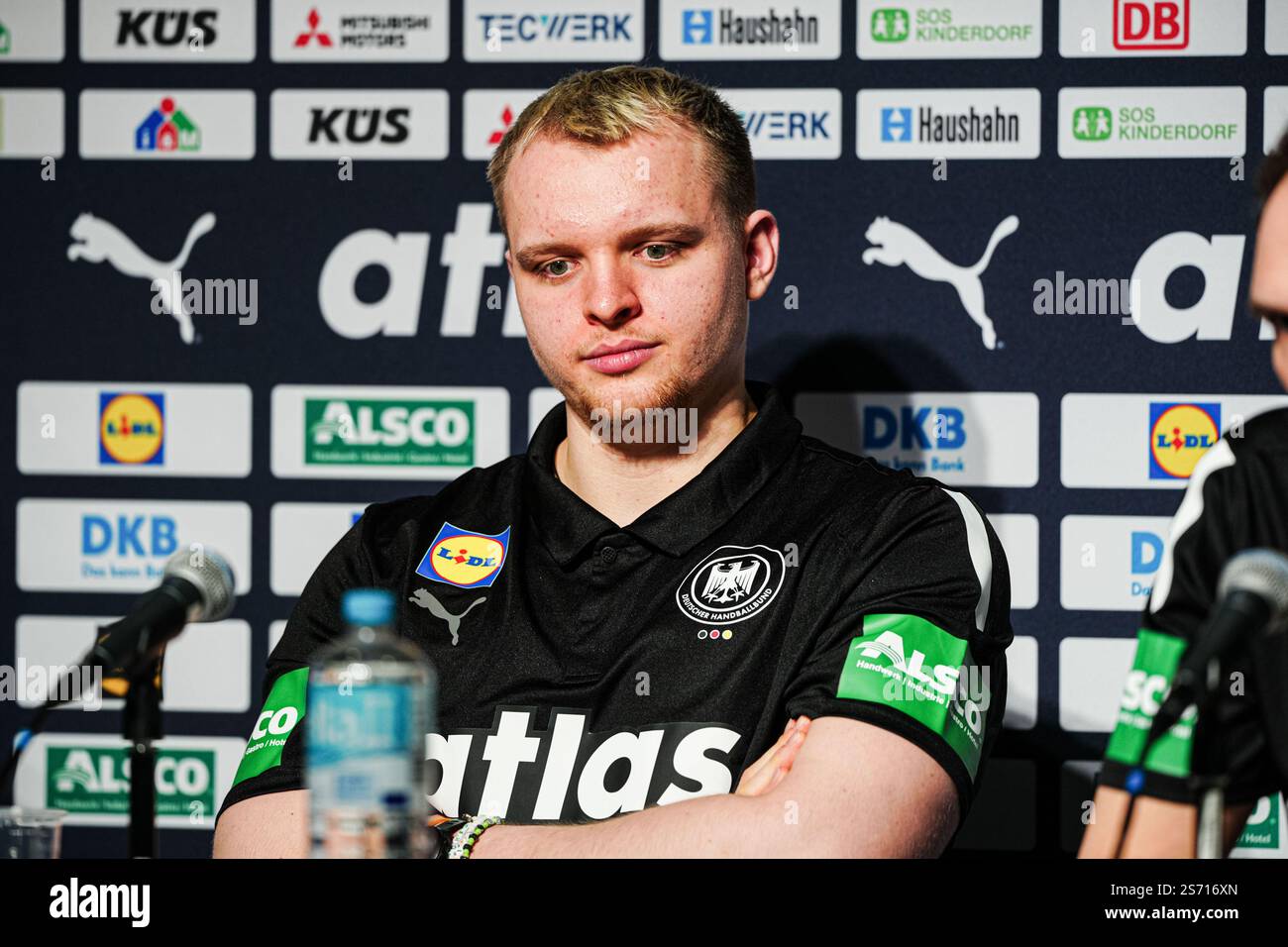 Justus Fischer (Deutschland, #54) DEN, Pressekonferenz Deutschland ...