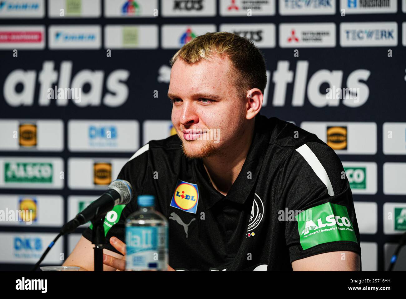 Justus Fischer (Deutschland, #54) DEN, Pressekonferenz Deutschland ...