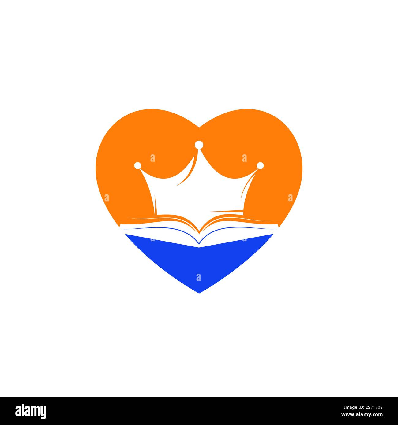 King Book vector logo template design. Vector book and crown logo ...