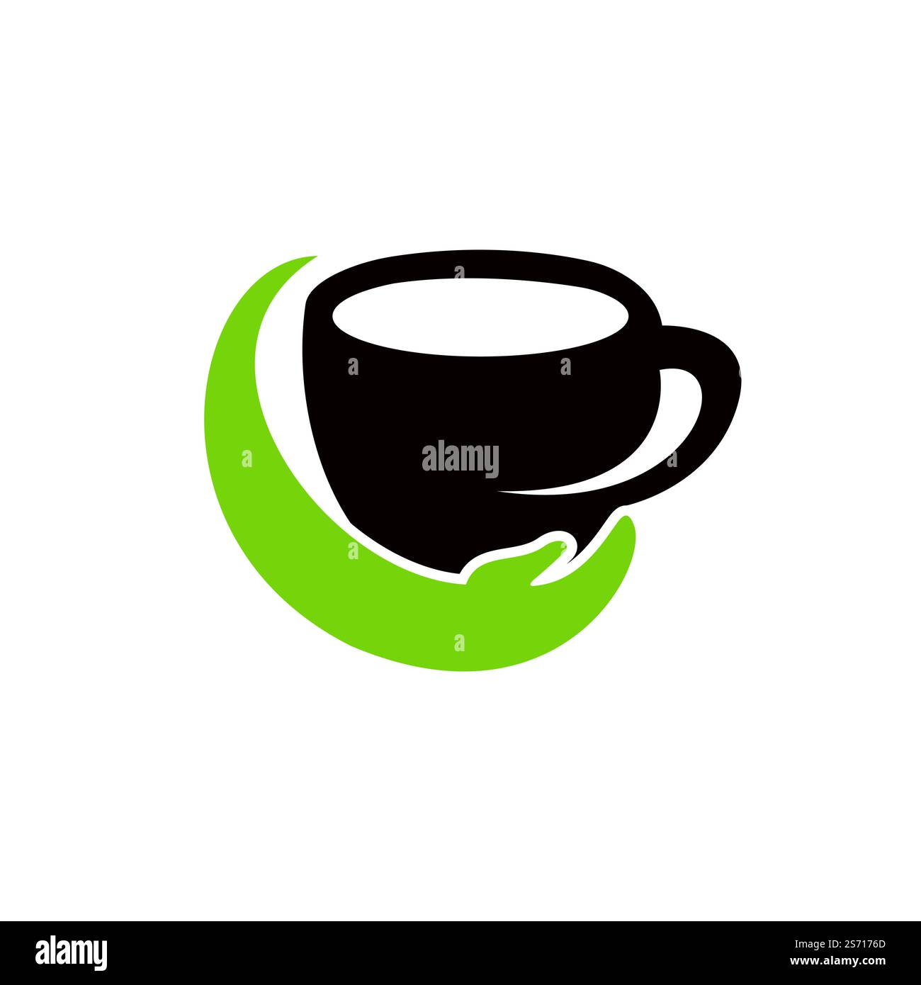 Coffee care vector logo design. Coffee cup and hand icon design Stock ...