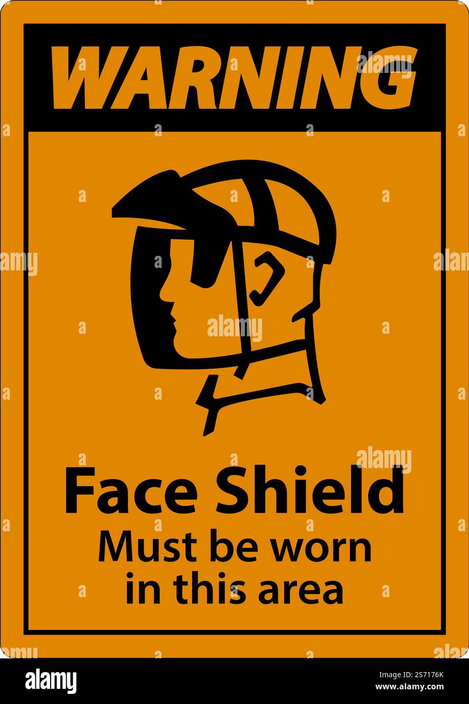 Warning Face Shield Must Be Worn Sign On White Background Stock Vector ...