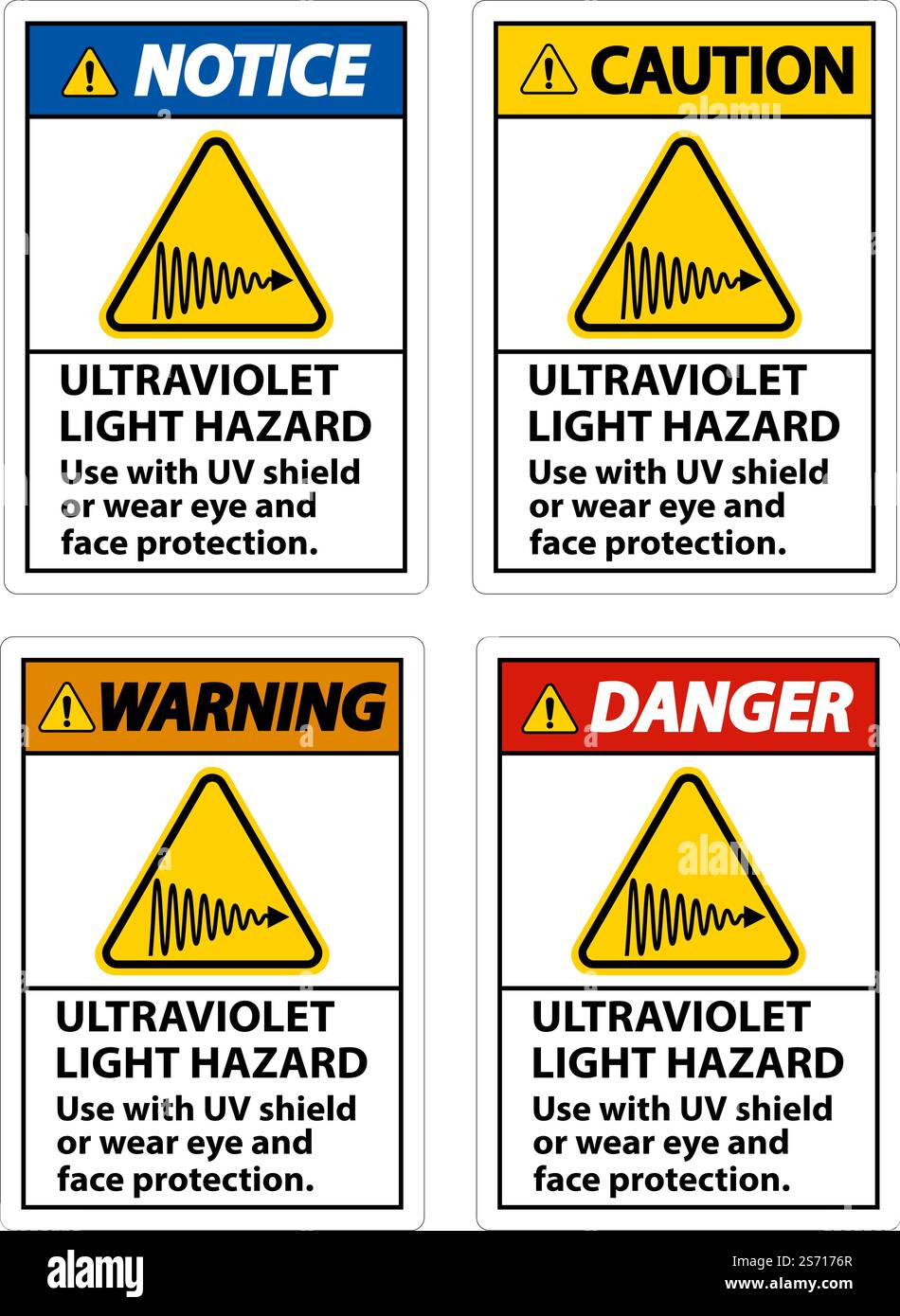 Ultraviolet Light Hazard Label On White Background Stock Vector Image ...