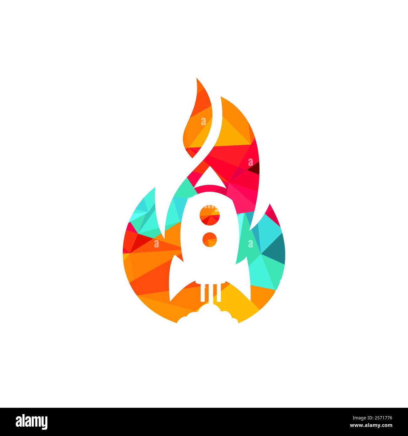 Rocket fire vector logo design template. Flame and airplane symbol or ...