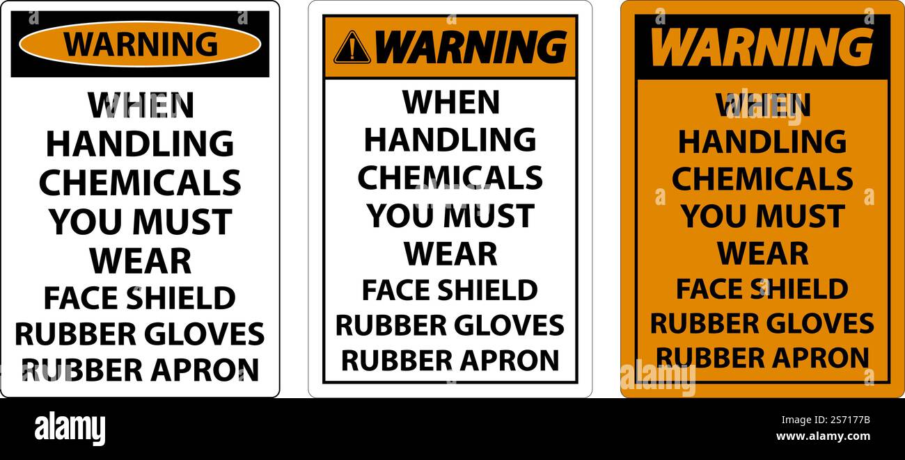 Warning Handling Chemicals Sign On White Background Stock Vector Image ...
