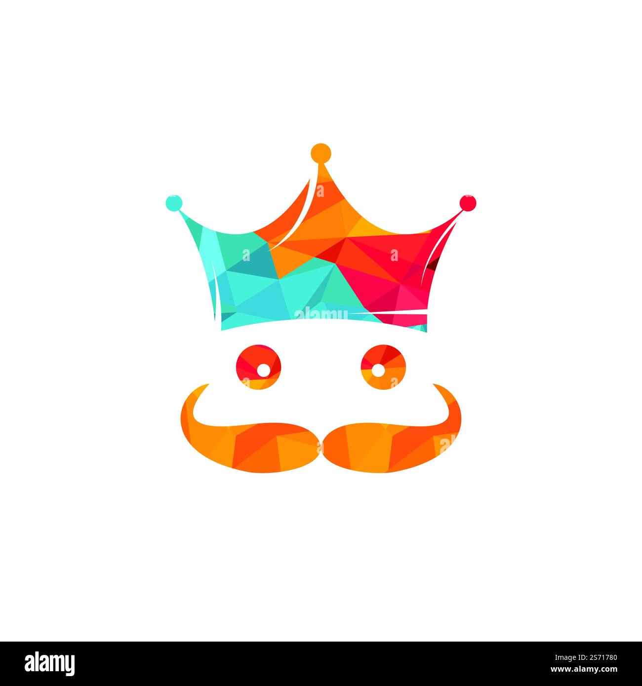 Happy king vector logo design. Elegant stylish mustache crown logo ...