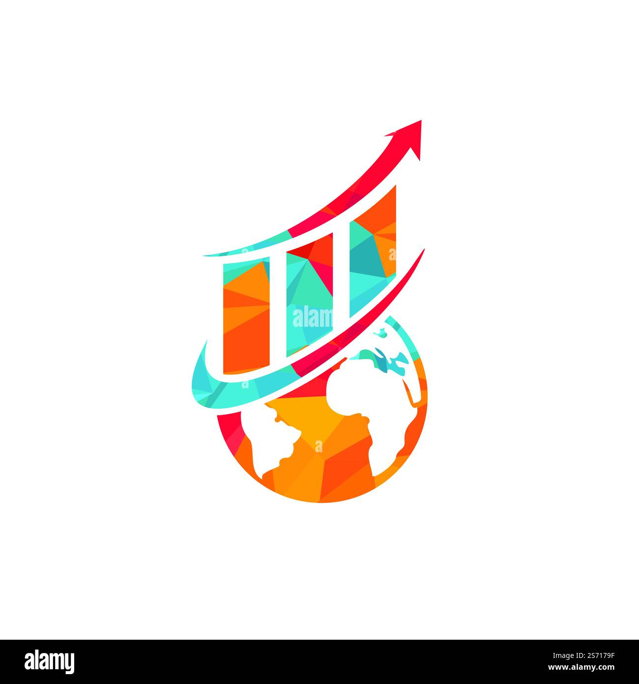 World Stats vector logo design template. World finance logo design ...