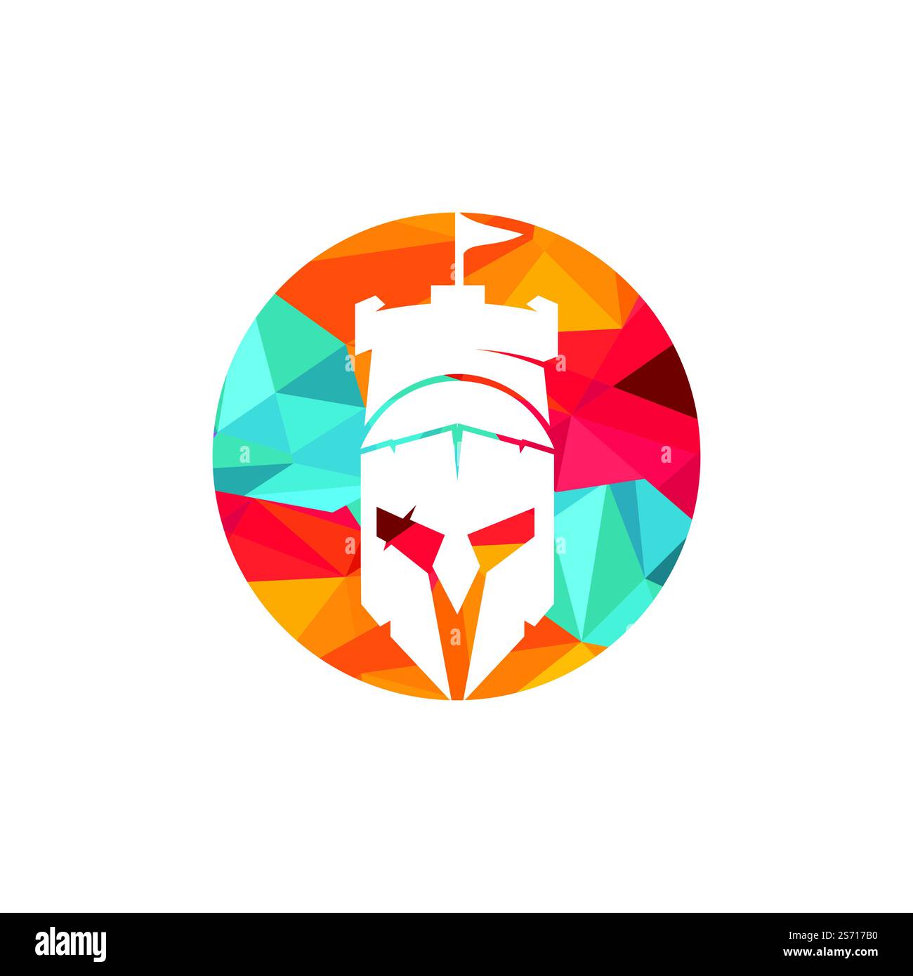 Spartan castle vector logo design template. Warrior Spartan logo design ...