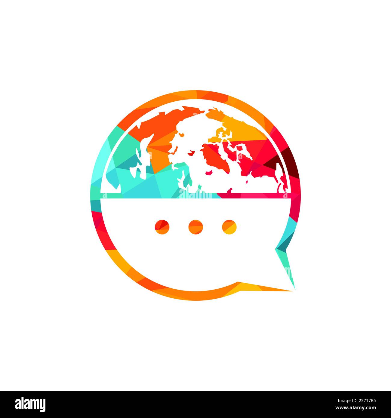 World chat vector logo design. Globe logo with bubble talk icon Stock ...