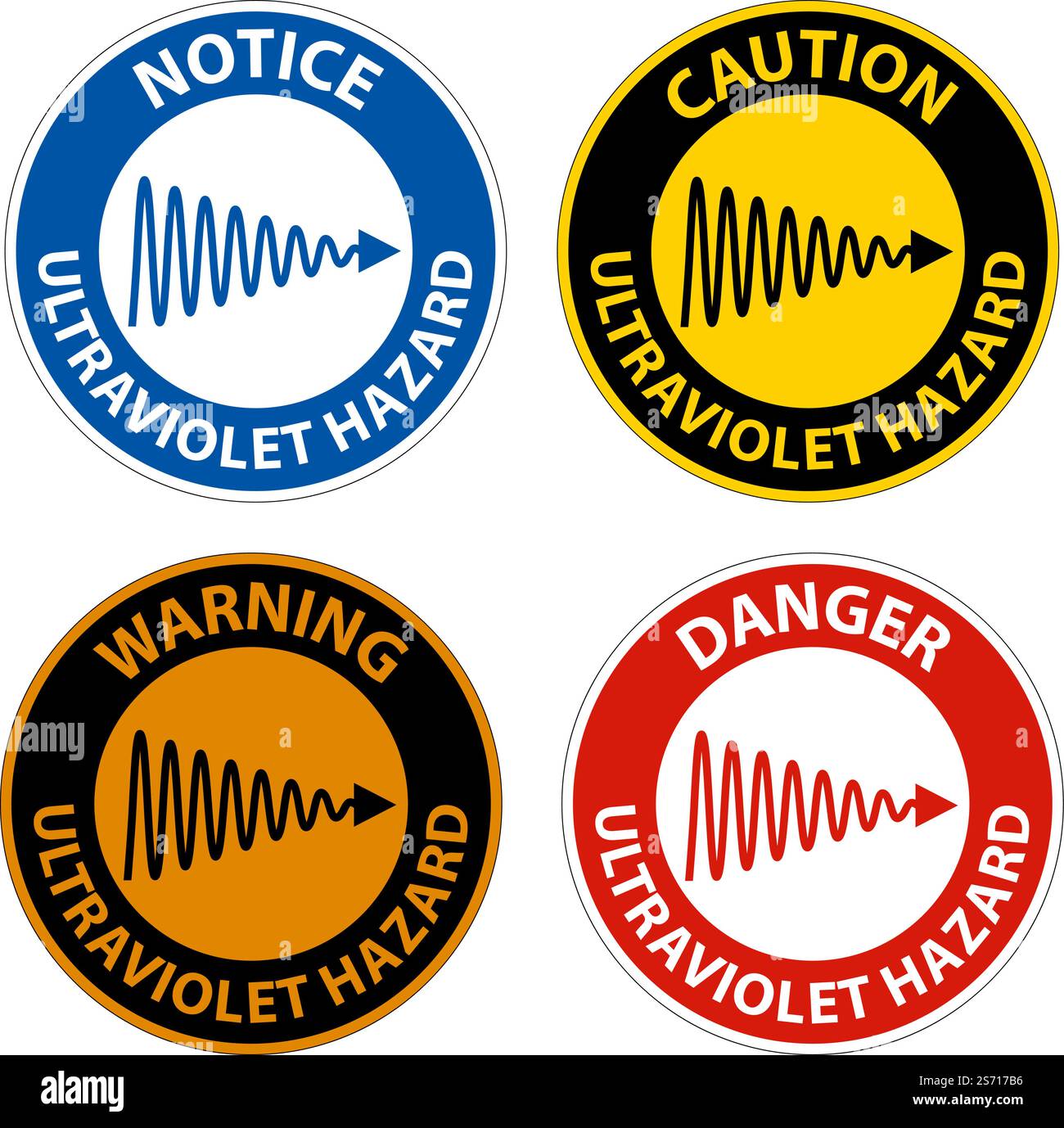 Ultraviolet Light Hazard Label On White Background Stock Vector Image ...