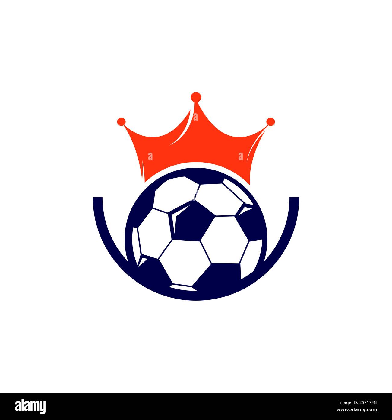 Soccer king vector logo design. Football and crown icon design Stock ...
