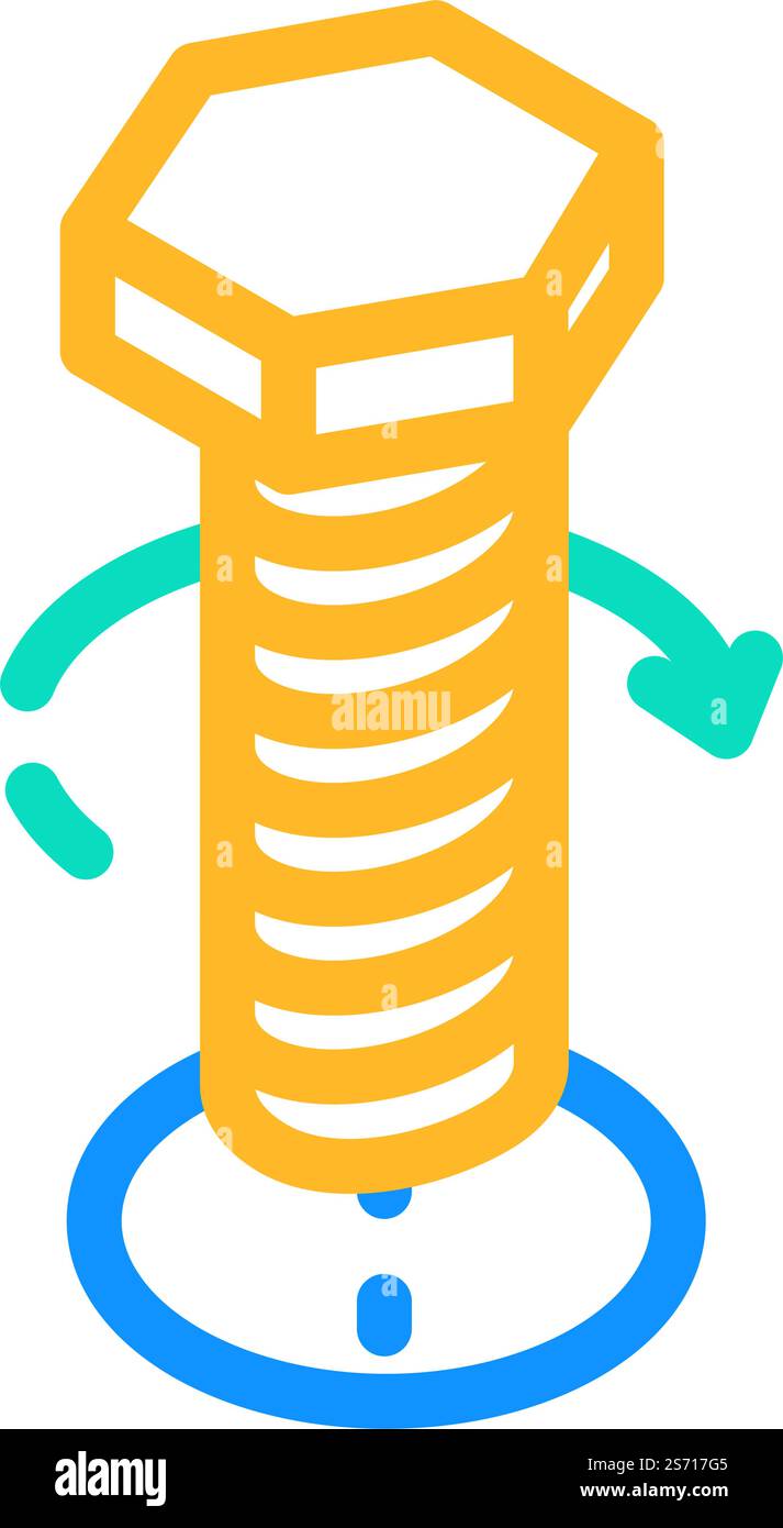 screw with screwdriver assembly furniture color icon vector. screw with ...