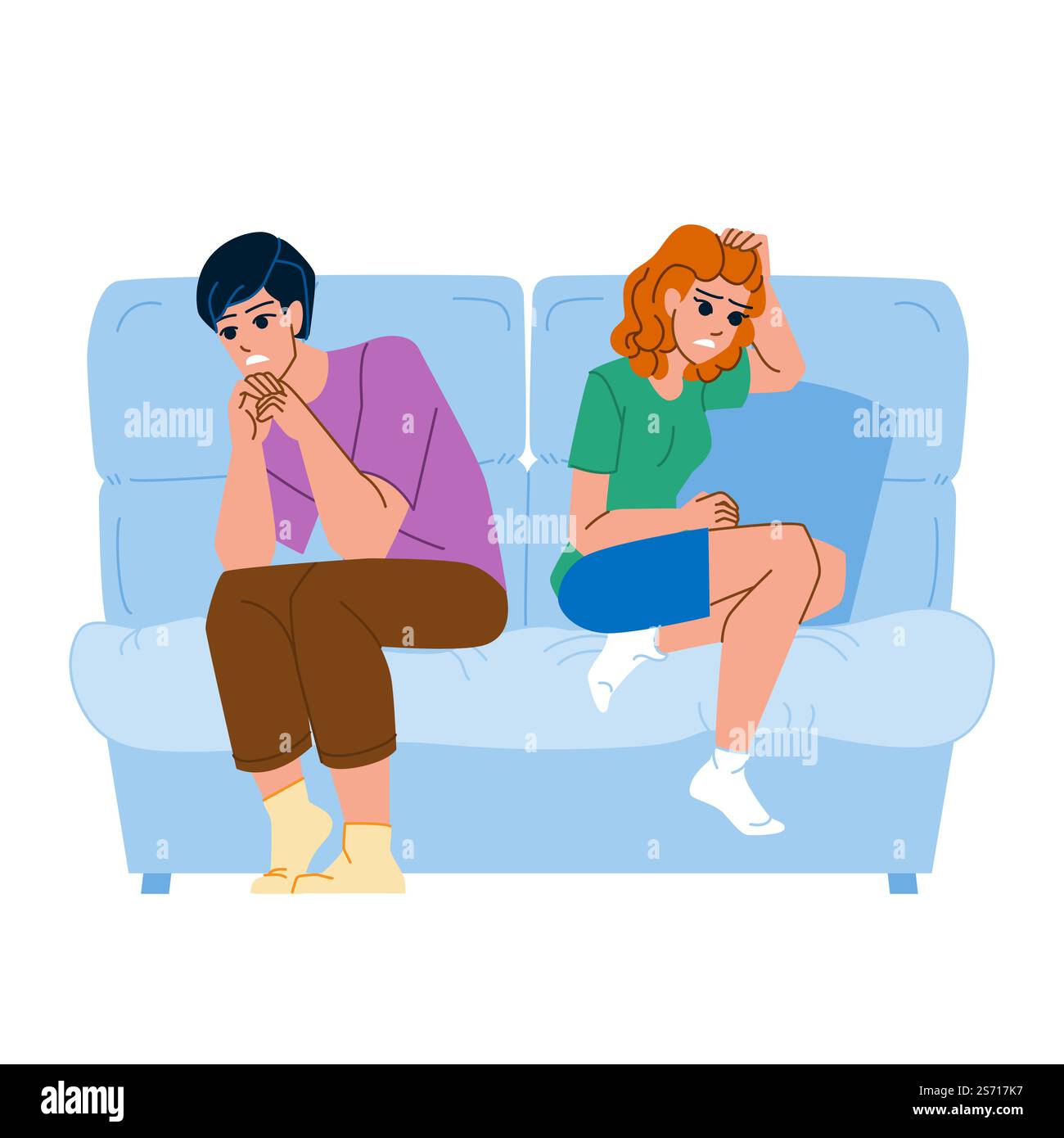 Woman and man bed unhappy Stock Vector Images - Alamy