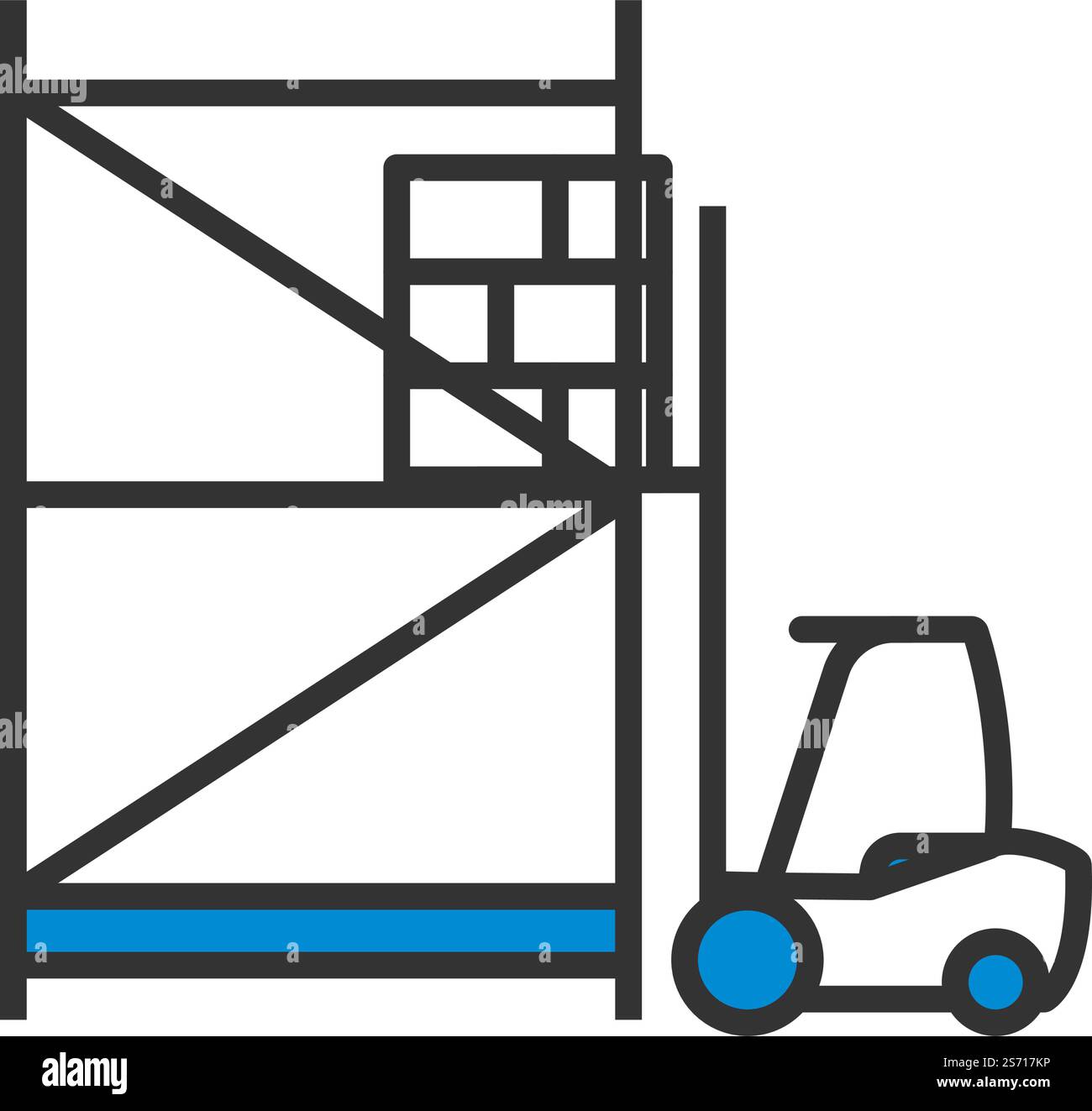 Warehouse Forklift Icon. Editable Bold Outline With Color Fill Design ...