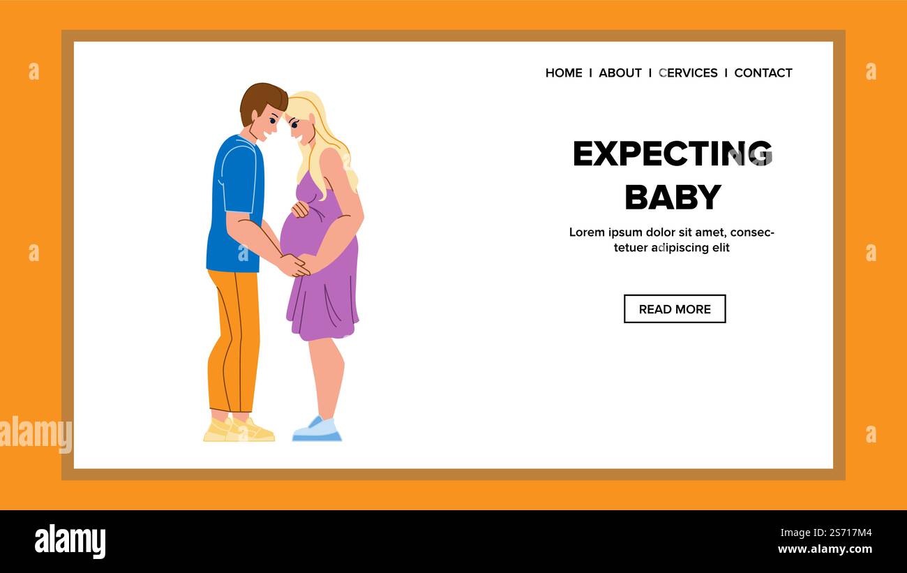 expecting baby vector. pregnancy mother, pregnant love family ...