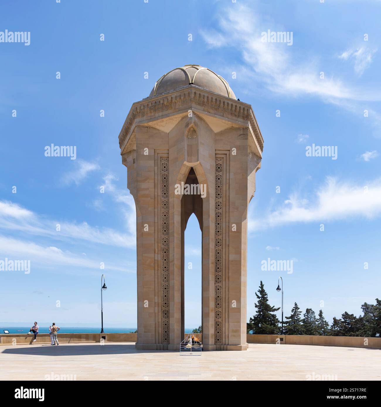 The Eternal Flame Monument in Baku, Azerbaijan stands tall against the ...