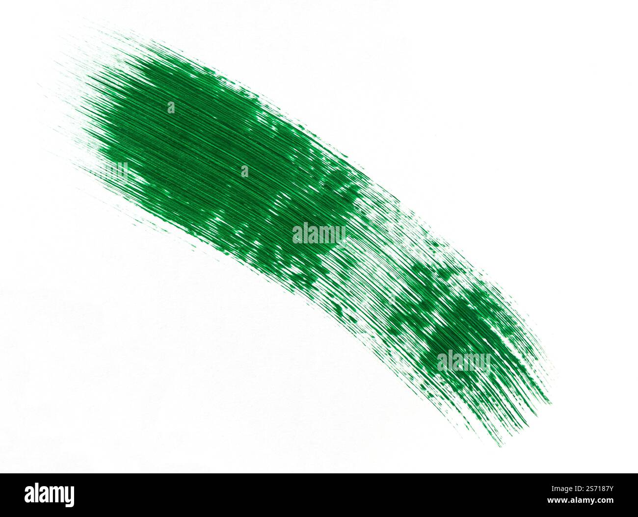 vibrant green paint stroke on white background Stock Photo - Alamy