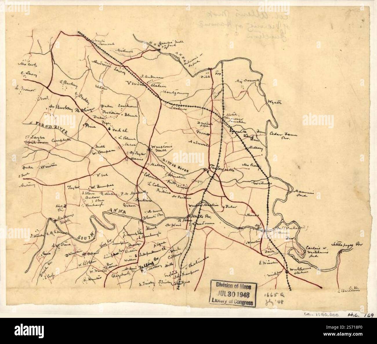 Col. William Allen's map of the vicinity of Hanover Junction. 1864 by ...