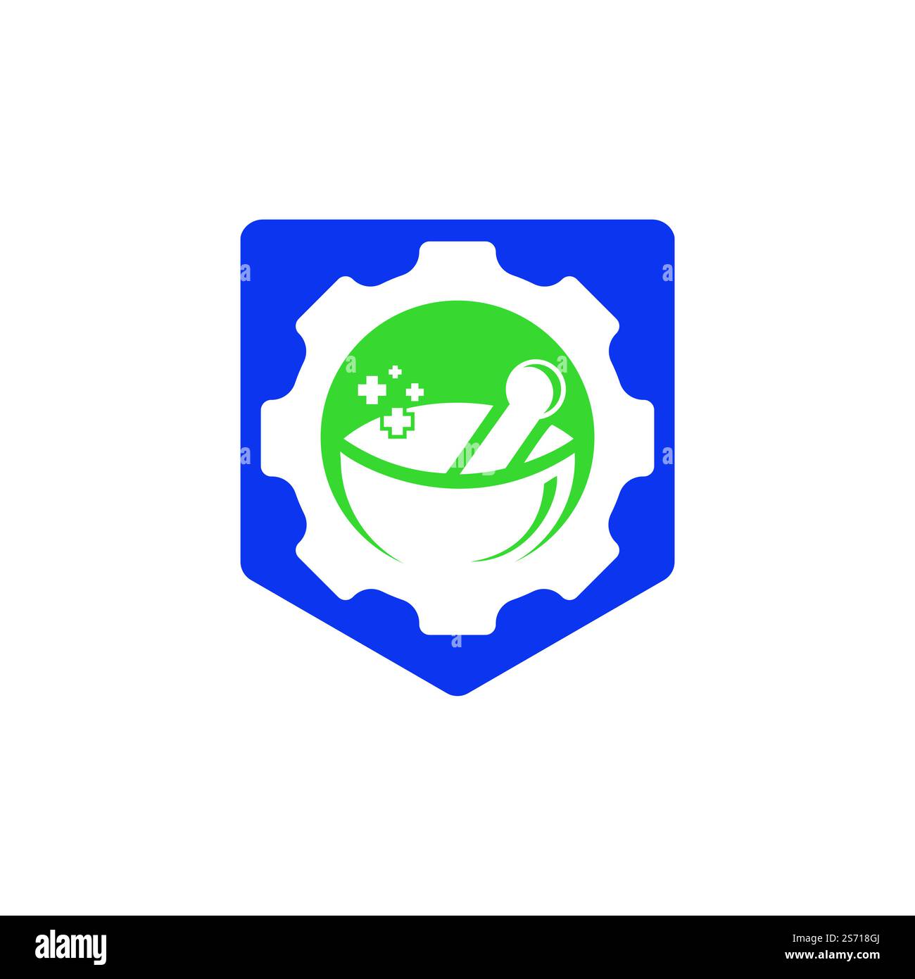 Gear pharmacy vector logo design. Mechanic health logo concept Stock ...