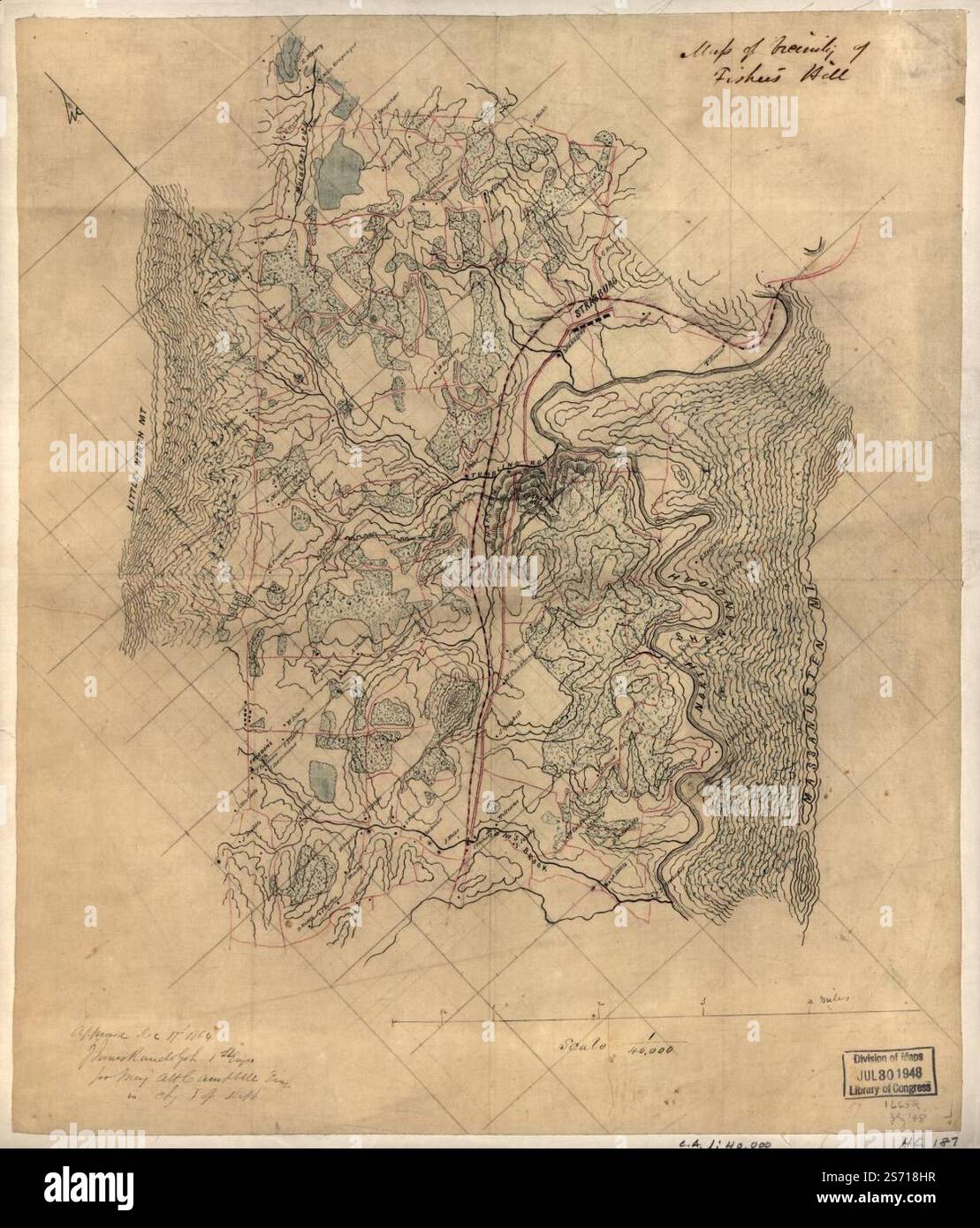 Map of vicinity of Fisher's Hill 1864 by Campbell Albert H. (Albert ...