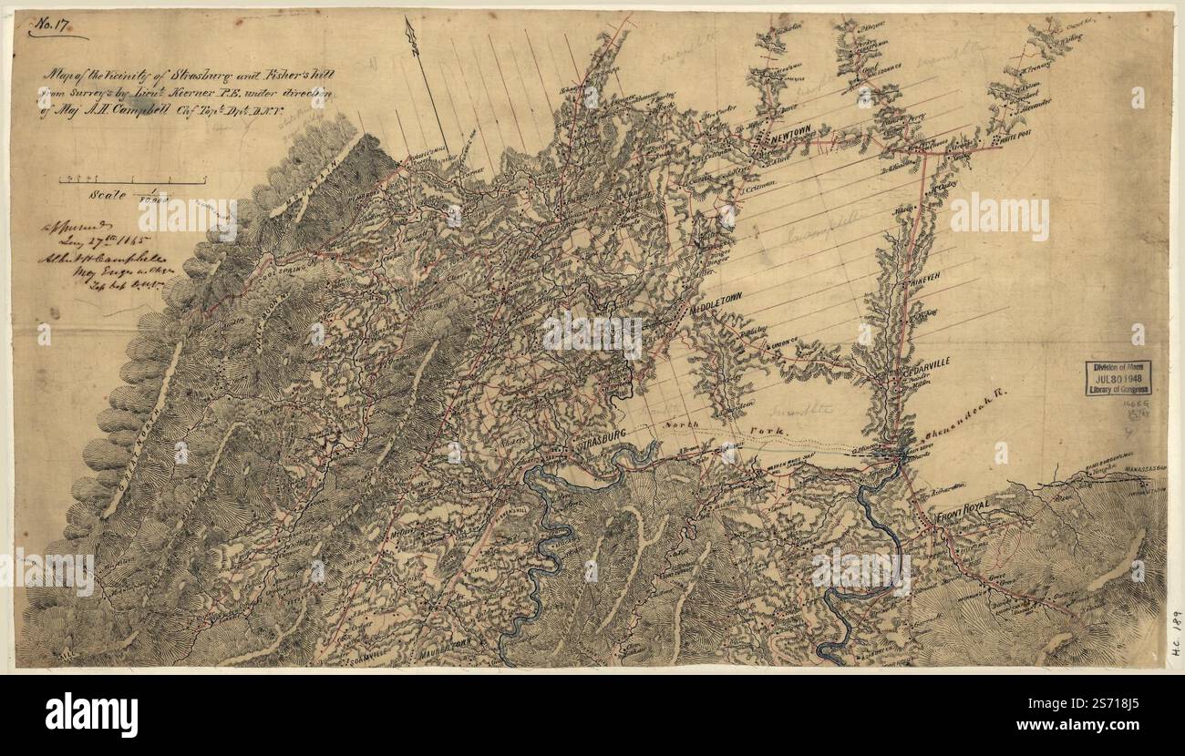 Map of the vicinity of Strasburg and Fisher's Hill 1865 by Campbell ...