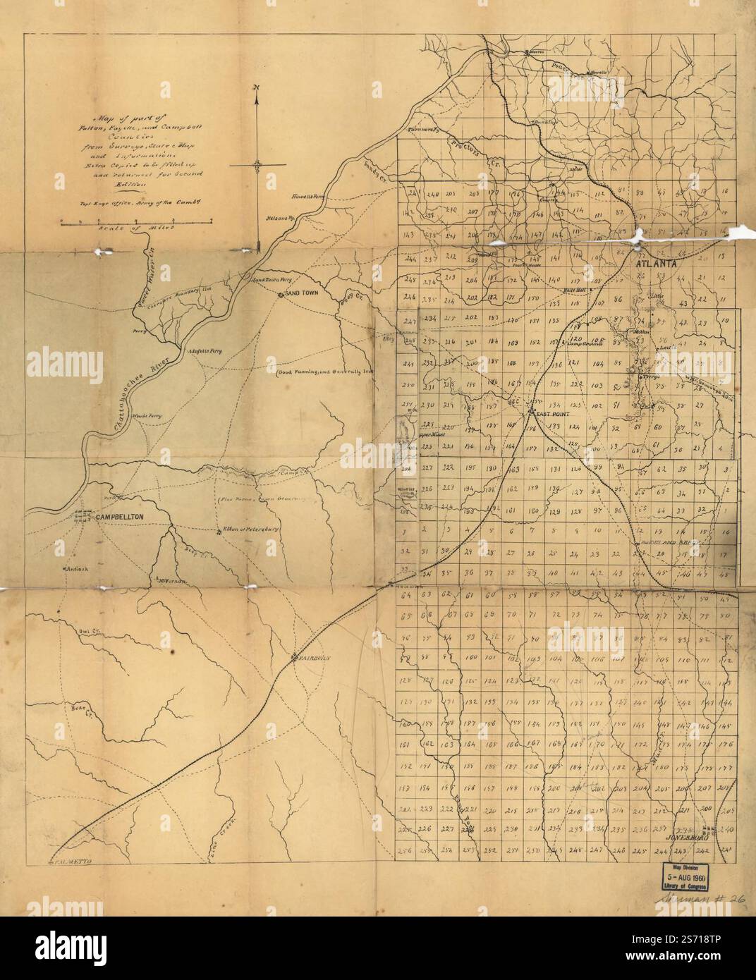 Map of part of Fulton, Fayette, and Campbell counties, from surveys ...