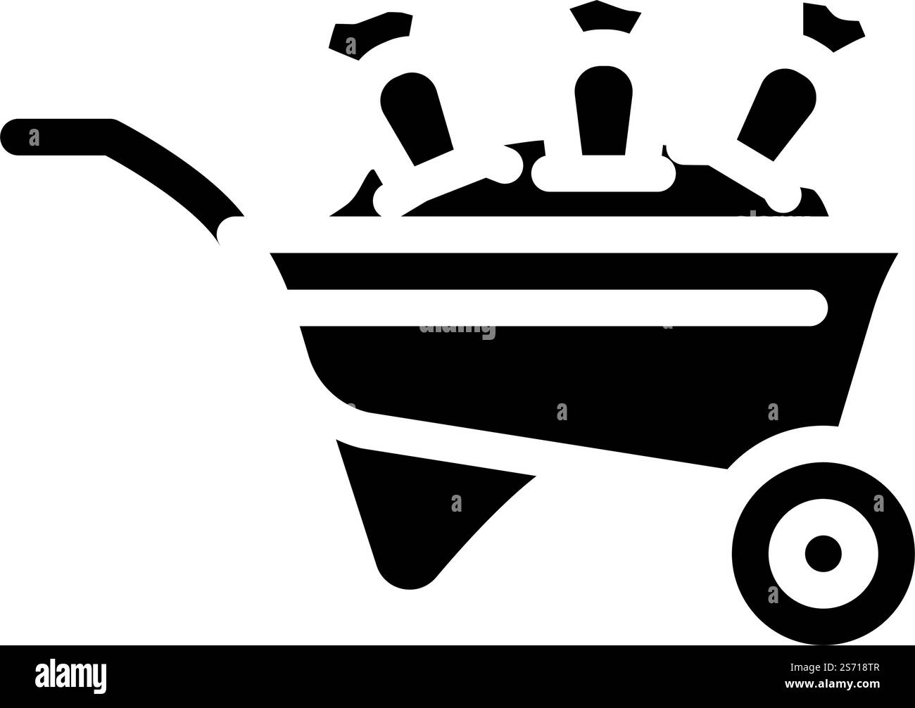 carrot wheelbarrow glyph icon vector. carrot wheelbarrow sign. isolated ...