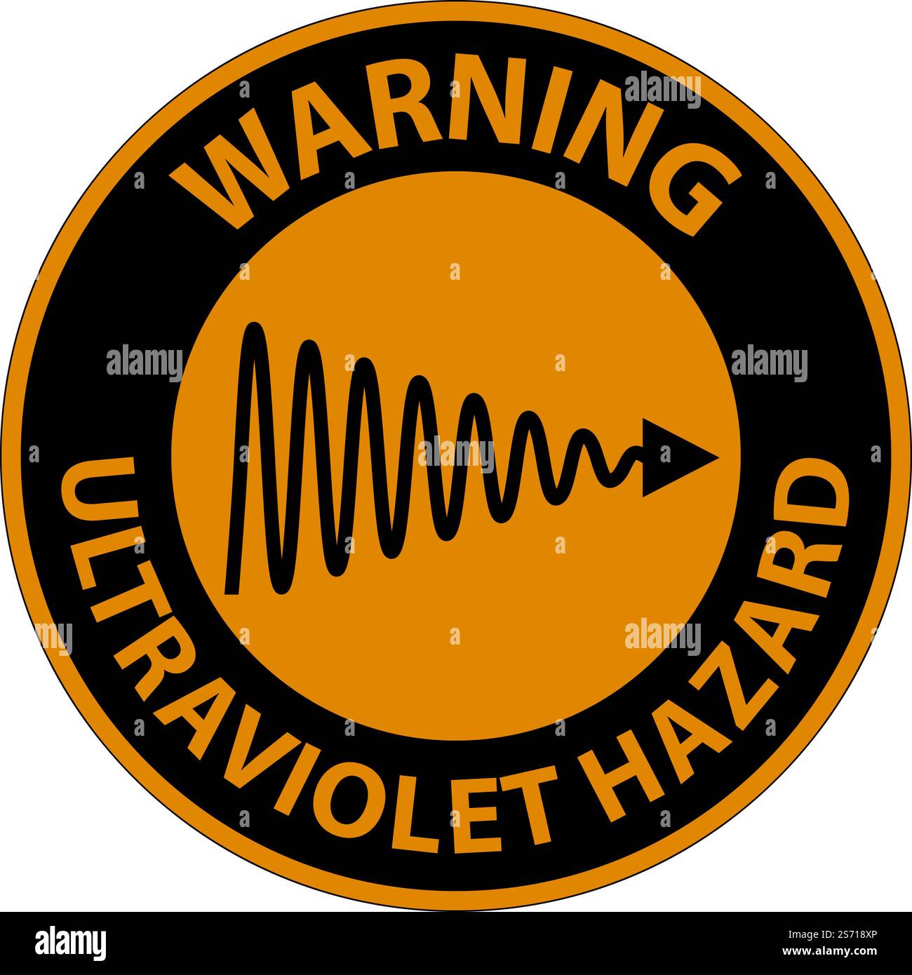 Warning Ultraviolet Light Hazard Label On White Background Stock Vector ...