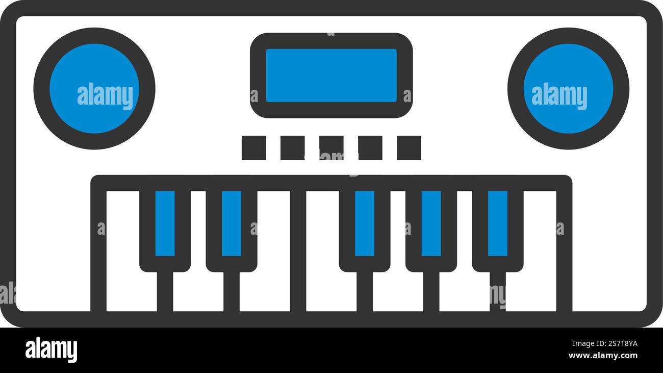 Music Synthesizer Icon. Editable Bold Outline With Color Fill Design ...