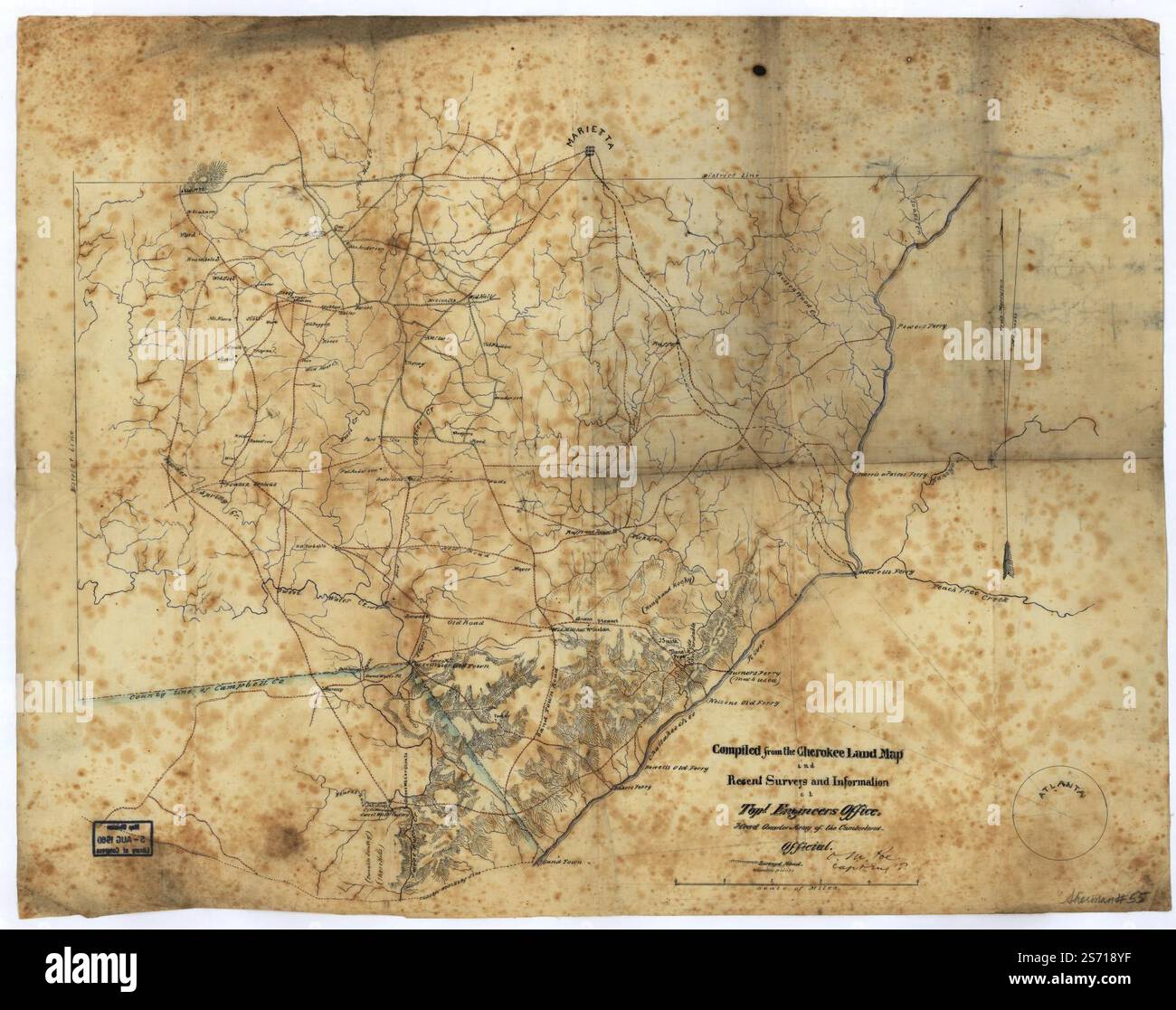 [Map of southern portion of Cobb County, Georgia, from Marietta to the ...