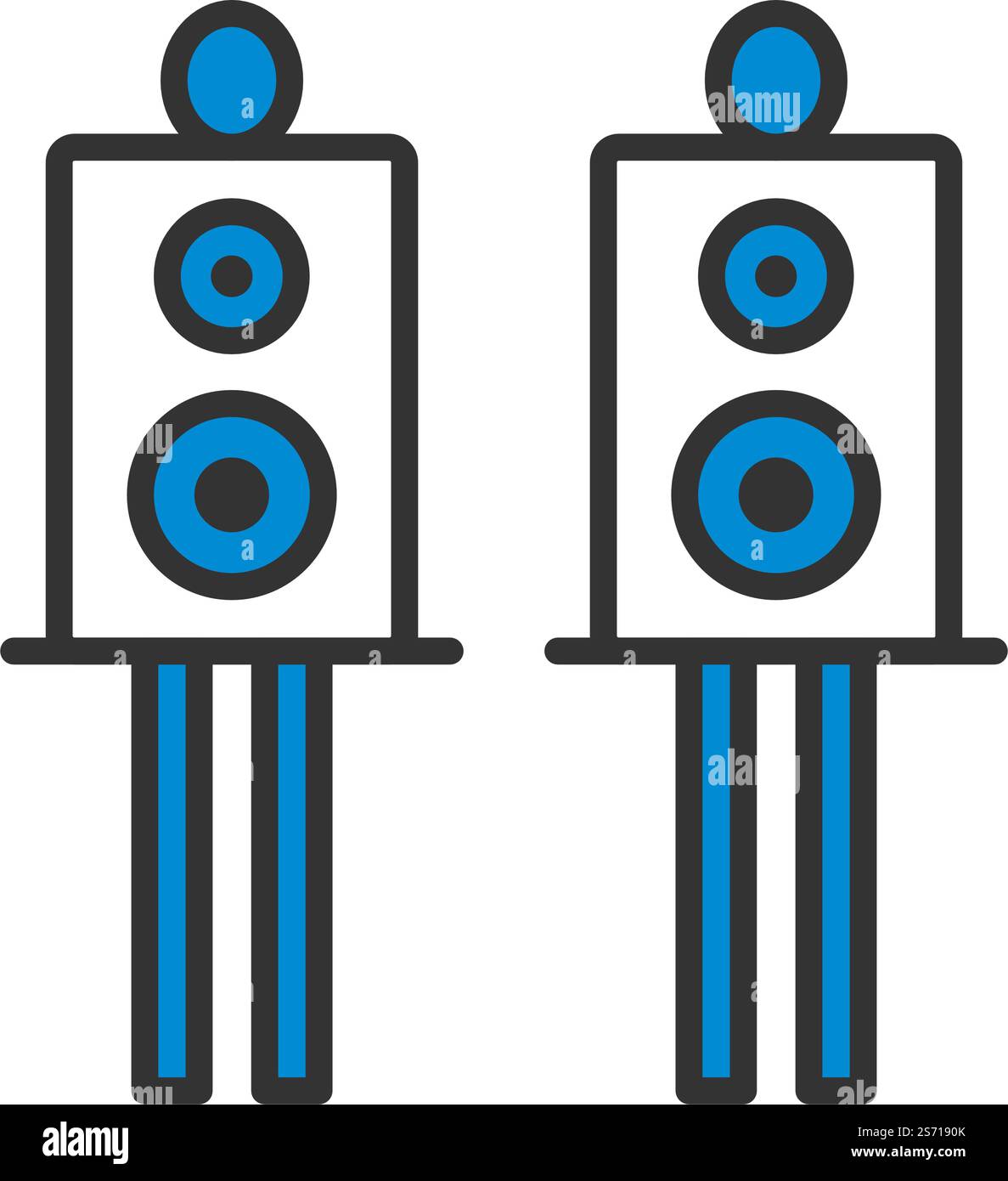 Audio System Speakers Icon. Editable Bold Outline With Color Fill ...