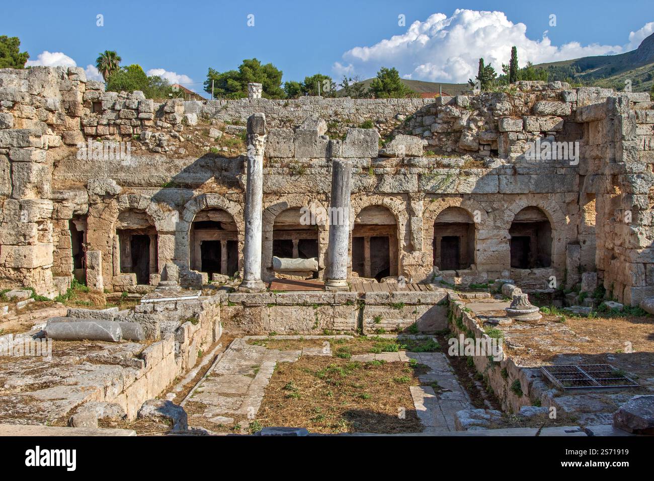 The Ancient Fountain of Peirene in Ancient Corinth, a historic landmark ...