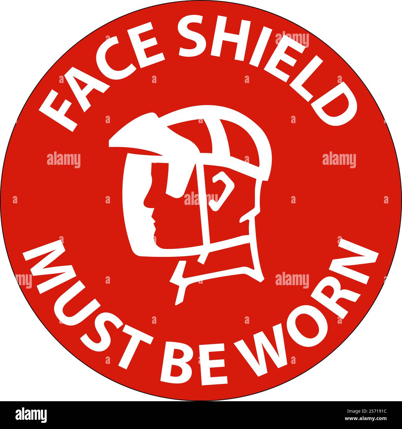 Danger Face Shield Must Be Worn Sign On White Background Stock Vector ...