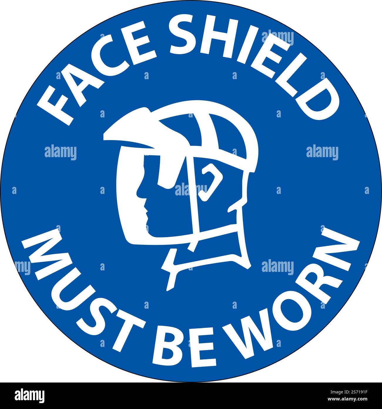 Notice Face Shield Must Be Worn Sign On White Background Stock Vector ...