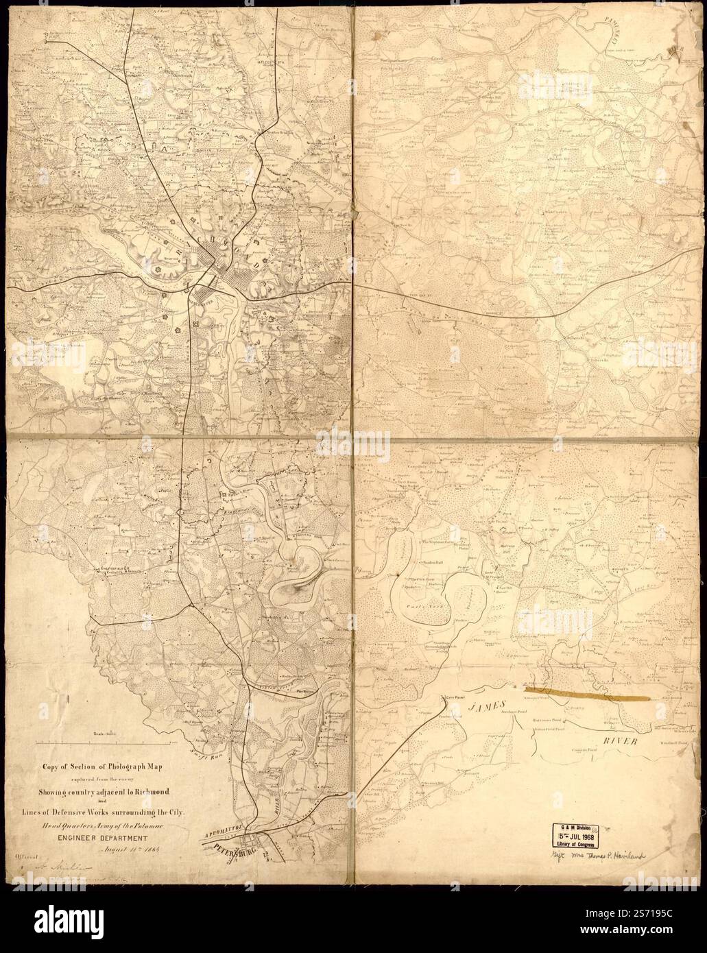 Copy of section of photograph map captured from the enemy, showing ...