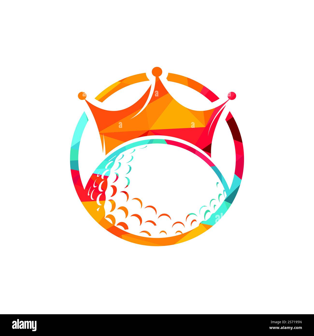 King golf vector logo design. Golf ball with crown vector icon Stock ...