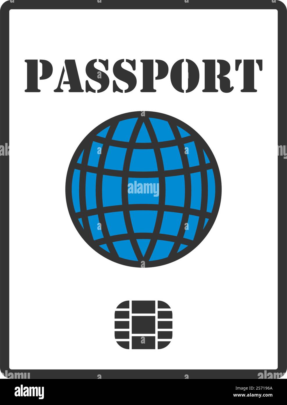Icon Of Passport With Chip. Editable Bold Outline With Color Fill ...