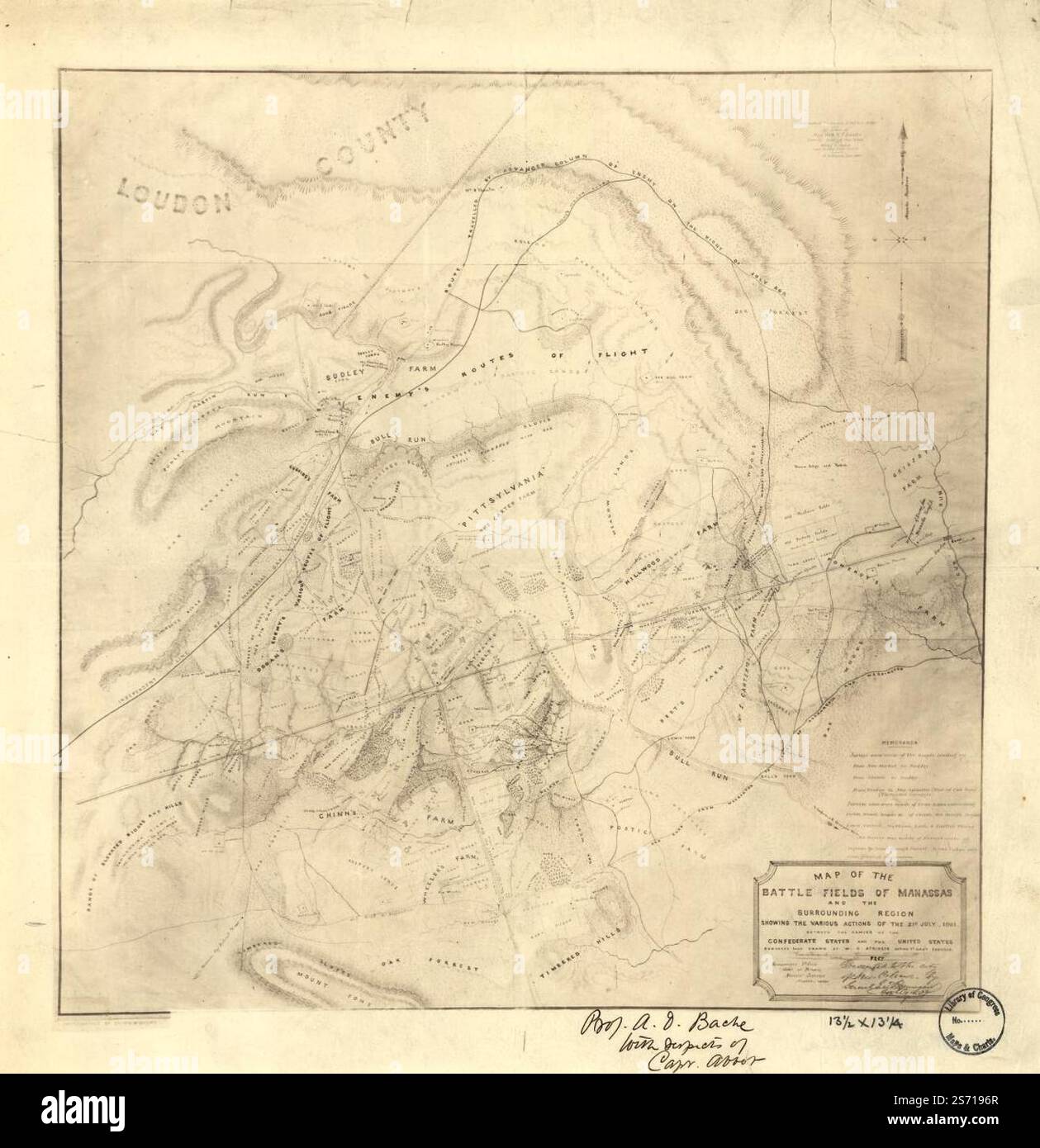 Map of the battle fields of Manassas and the surrounding region ...