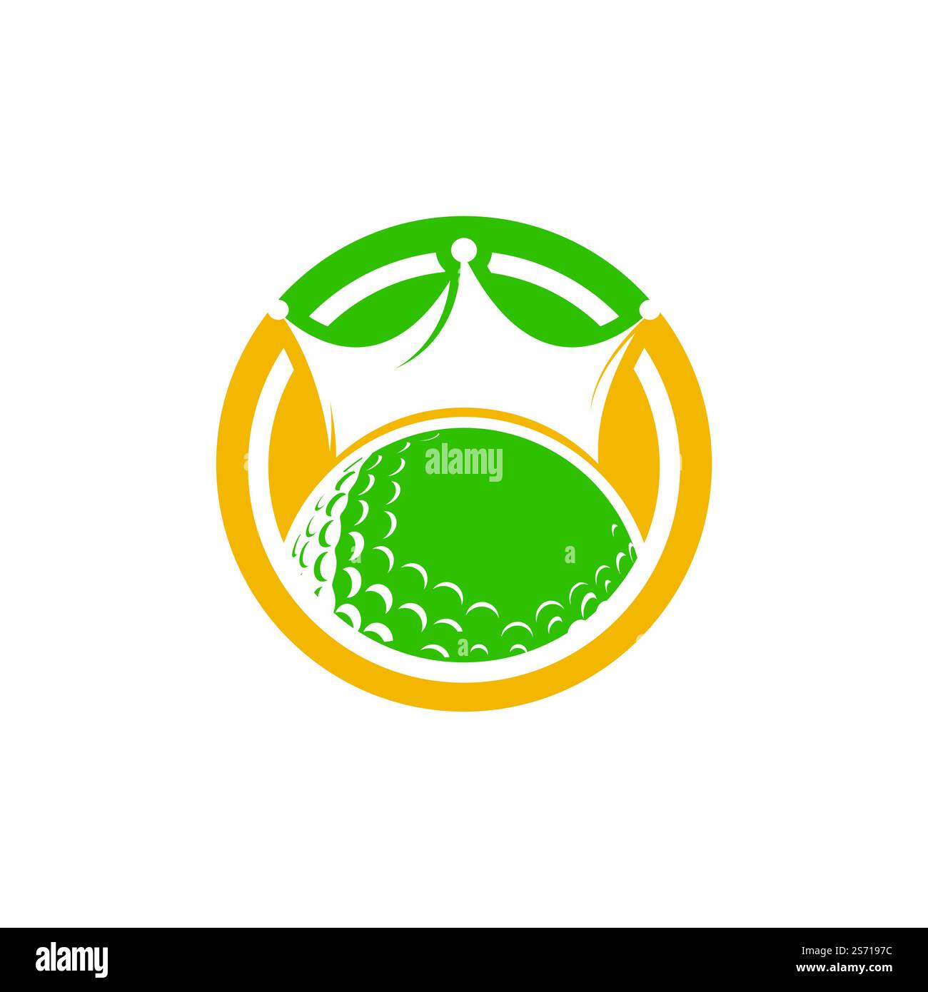 King golf vector logo design. Golf ball with crown vector icon Stock ...