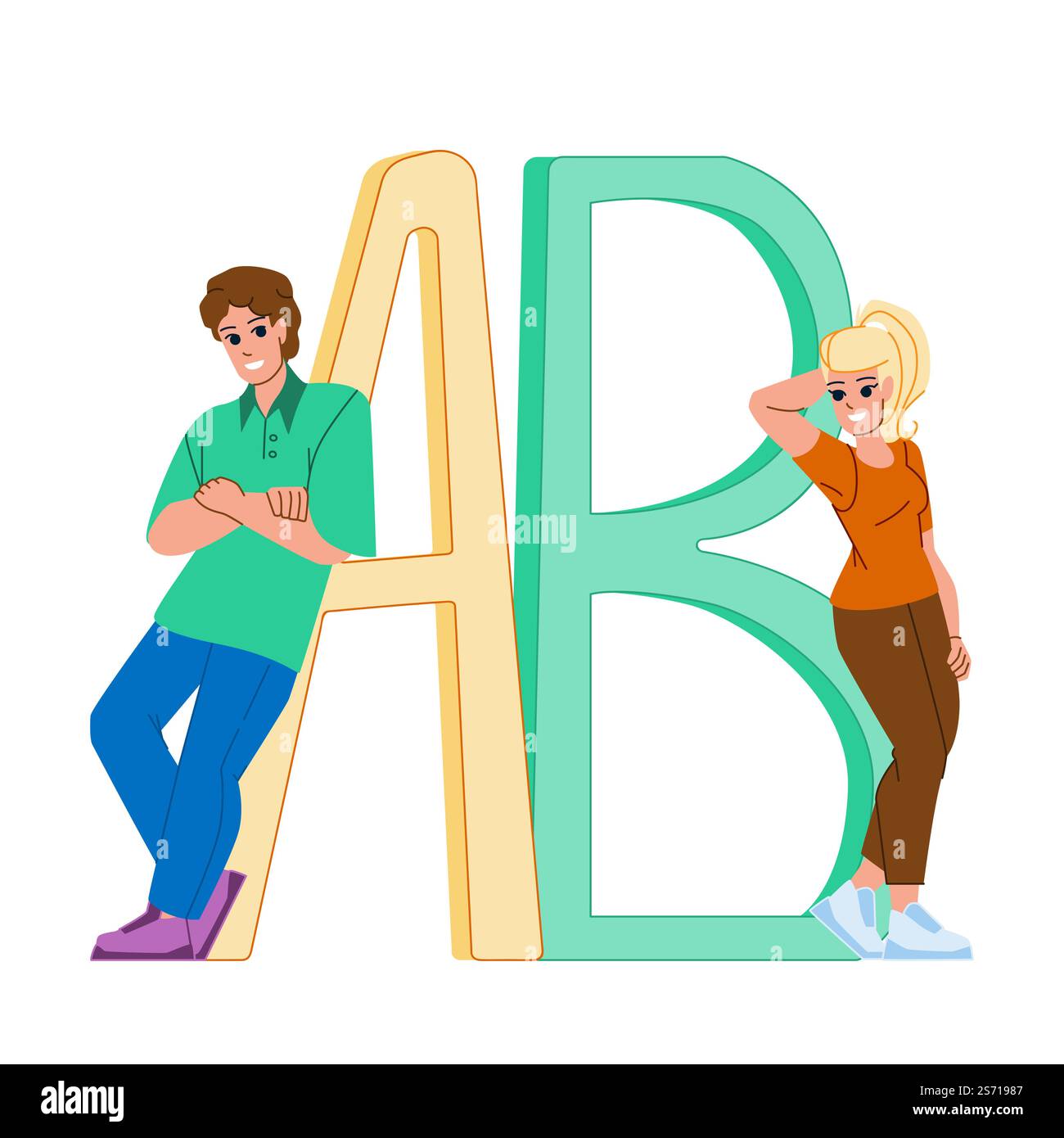 a b testing vector. split business, data comparison, web traffic, seo ...