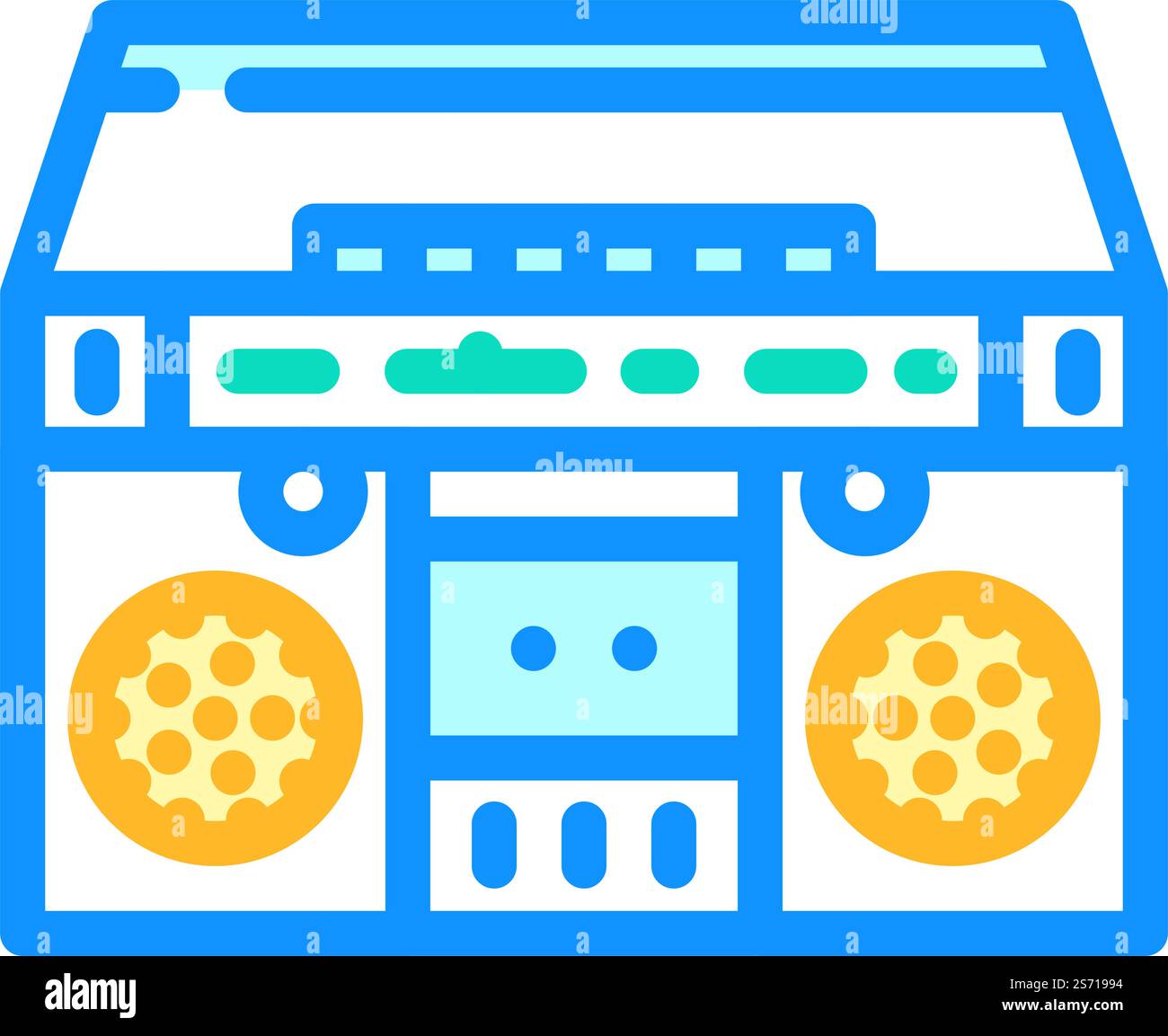 Cassette Stereo Boombox Player Color Icon Vector Cassette Stereo
