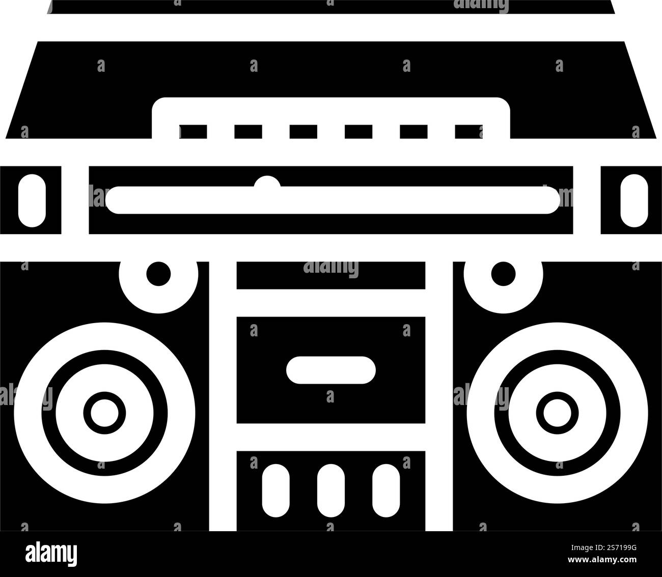 cassette stereo boombox player glyph icon vector. cassette stereo ...